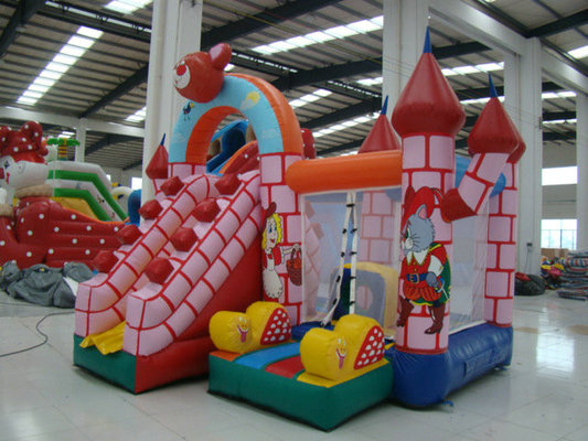 Clown Bouncy Castles Inflatable Sports Games / Moonwalk Bouncer CE Blower For Children