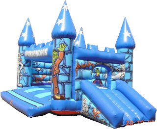 0.55mm PVC Tarpaulin Kids Inflatable Sports Games , Moonwalk Commercial Bouncy Castle