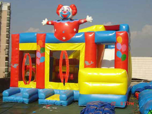 0.55mm PVC Tarpaulin Kids Inflatable Sports Games , Moonwalk Commercial Bouncy Castle