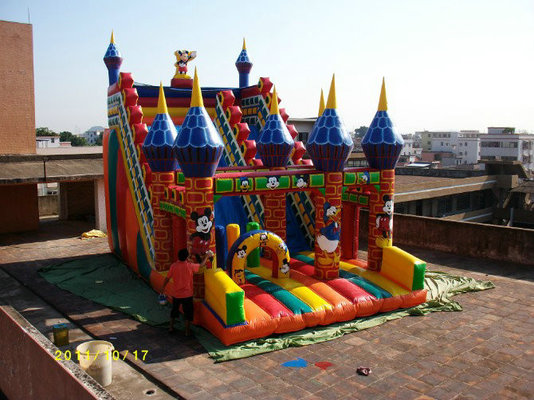 Durable PVC Tarpaulin Inflatable Sports Games , Slide Funny With 8L x 8W x 4H Size