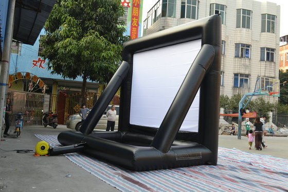 Black And White Portable Inflatable Movie Screen 0.55mm PVC tarpaulin