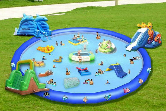 Fancy - Looking PVC Inflatable Water Toys Slide , Double Lane Inflatable Waterslides