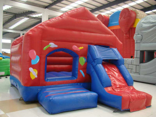 Customized Red Inflatable Sport Games / Funny Bouncy Jumping Castles