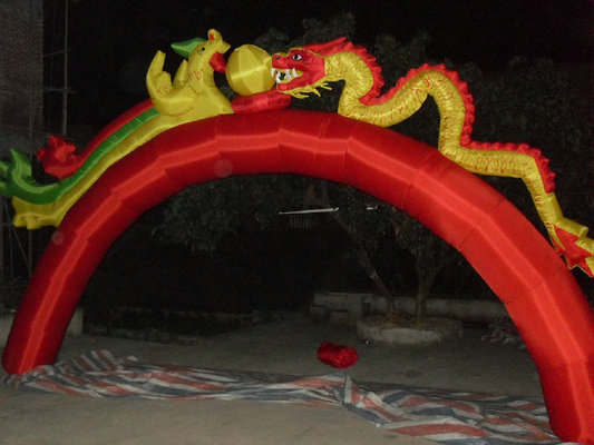 Red Advertising Inflatables Arch With Printed Logo For Promotion