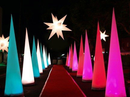 Lovely Nylon Fabric Inflatable Advertising Products Glowing Horn Lamp