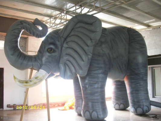 Giant Elephants Animal Inflatable Advertising Products Gray Color Customized