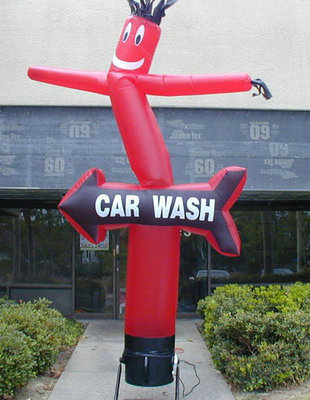 Exhibition Red Inflatable Marketing Products Dancing Balloon Man , 4 Meters High