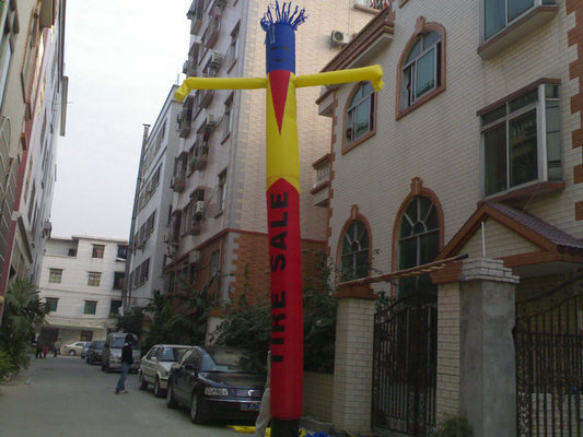 Red Inflatable Advertising Products / Air Dancer Inflatable Advertising Wind Man