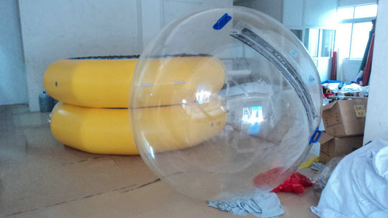 Color Strip Inflatable Walking Ball In Summer , Shopping Mall Water Floating Toys