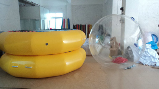 Color Strip Inflatable Walking Ball In Summer , Shopping Mall Water Floating Toys