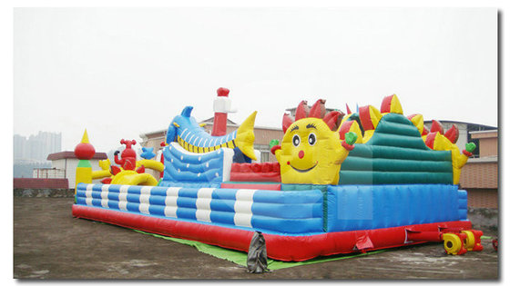 Fireproof Huge Inflatable Sports Games , Amusement Park Fun City For Festival Celebration