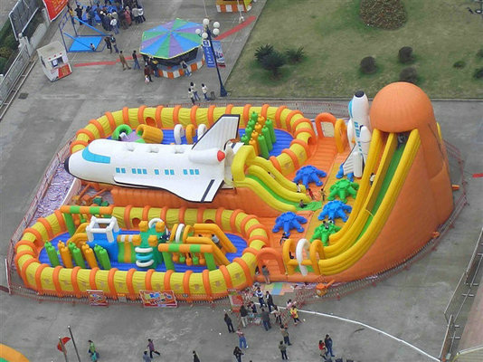 Fireproof Huge Inflatable Sports Games , Amusement Park Fun City For Festival Celebration