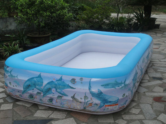 Rectangle Inflatable Family Kids Baby Bath Pool with Pattern Printing