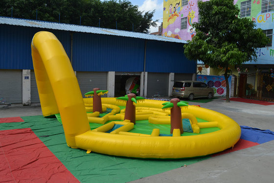 Outdoor Durable Inflatable Sports Games 0.55mm PVC Tarpaulin Round Runway For Home