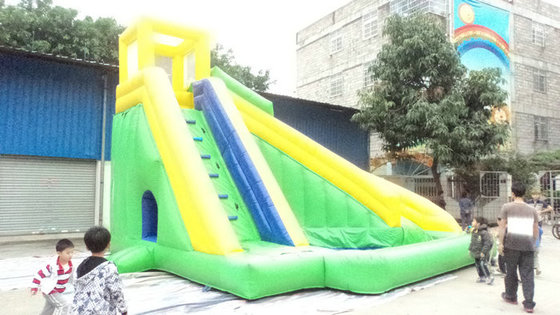 Professional Durable 0.55mm PVC Tarpaulin Inflatable Sports Games Green Slide 