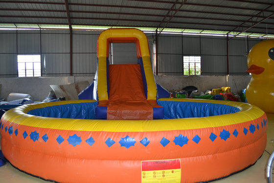 Funny Multifunction Inflatable Sports Games Orange Slide Pool Fireproof