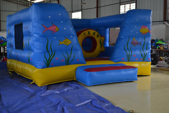 Blue Inflatable Sport Games PVC Tarpaulin With Fireproof For Kids