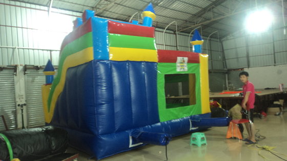 Amusement Park Inflatable Sports Games / Excellent Bounce House With Mini Jumper Slide