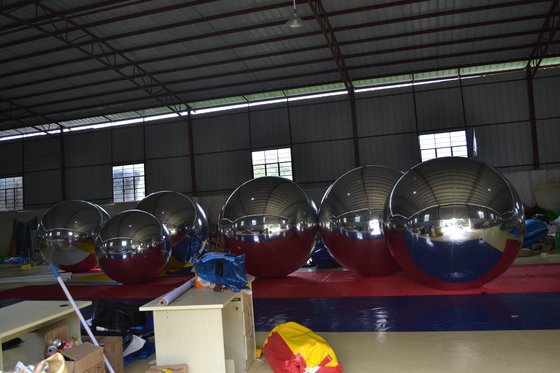 Fireproof Large Inflatable Mirror Ball Advertising Balloons Good Tension