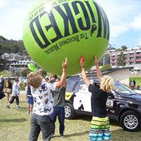 High Tension Inflatable Advertising Products , PVC Inflatable Ball Off Site Layout