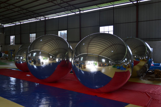Durable Inflatable Advertising Balloons , Outdoor Decorative Mirror Reflective Snow Ball