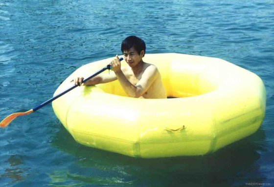 Yellow Fishing Rafting Inflatable Sports Games For Single Ppeople