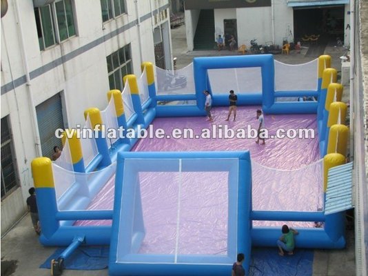 PVC Inflatable Sports Games Customized Terrestrial Water Volleyball Court