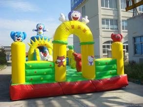 Fireproof Tarpaulin Green Inflatable Funny Castles For Kids 12 x 10m