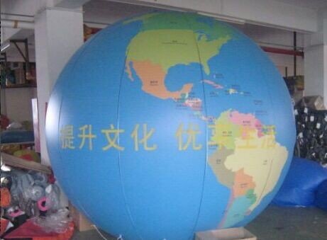 Earth Pattern Tarpaulin PVC Inflatable Advertising Balloons Customized Good Tension