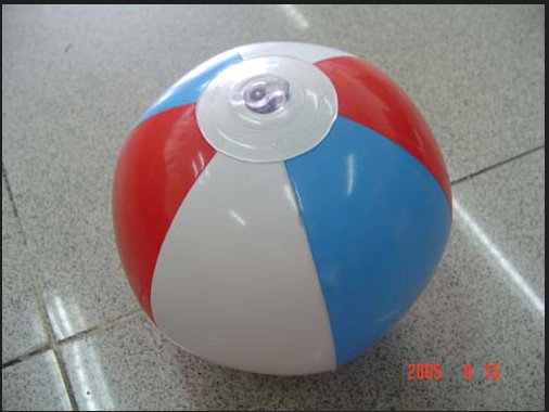 Pvc Inflatable Sports Games  Blue Beach Ball 35cm Good Tension