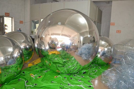 Silver PVC Tarpaullin Inflatable Advertising Balloons Stage Decoration Ball , Outdoor
