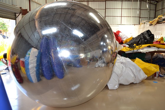 5m PVC Inflatable Advertising Balloons  Reflective Ball Outdoor Silver