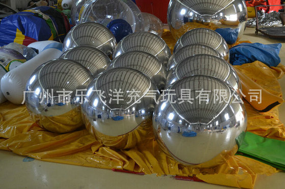 Stage Customized Advertising Inflatable Mirror Ball , Mirror Cloth with Fireproof