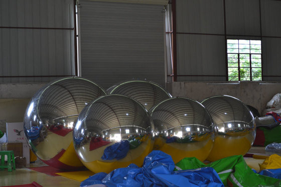 Stage Customized Advertising Inflatable Mirror Ball , Mirror Cloth with Fireproof