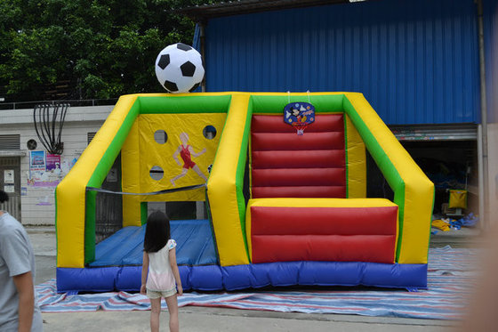 Commercial Tarpaulin Inflatable Sports Games , Football Shooting Machine