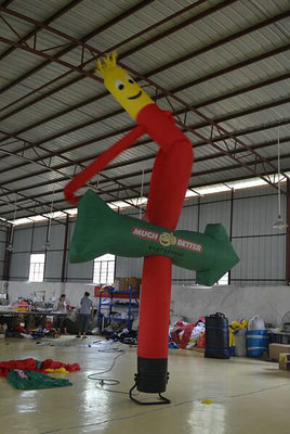 420D Oxford Cloth Red Inflatable Air Dancer Advertising With Arrow 6 Meters High