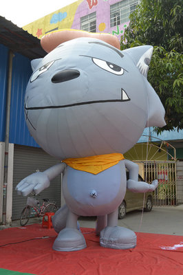 Inflatable Advertising Products Grey Show Wolf  3m Height Fireproof