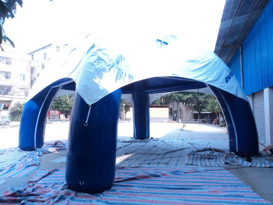 0.45mm PVC Tarpaulin Four Legs Inflatable Spider Tent  Blue for Outdoor Exhibition