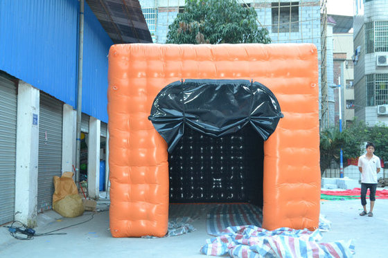 Oxford Cloth Square Inflatable Backyard Tent  Orange Durable For Show
