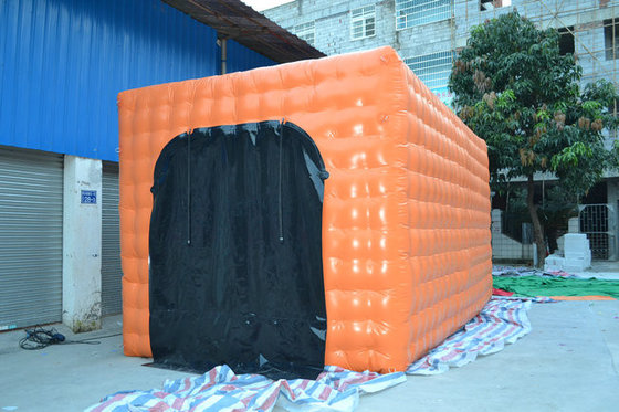 Oxford Cloth Square Inflatable Backyard Tent  Orange Durable For Show