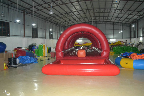 Red Inflatable Sports Water Slide Road Customized Terrestrial Water Toy