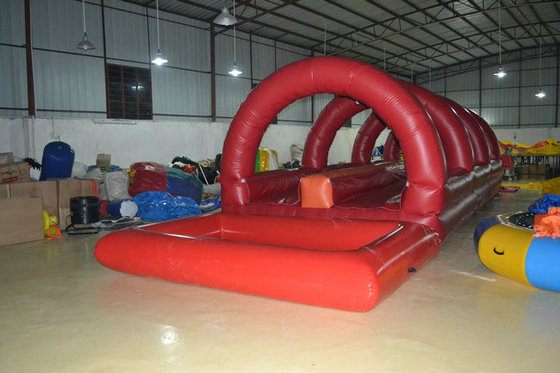 Red Inflatable Sports Water Slide Road Customized Terrestrial Water Toy