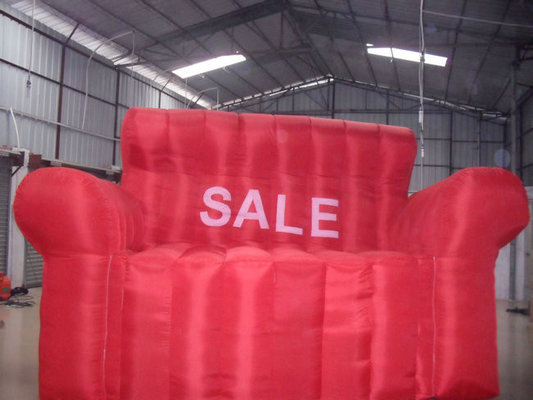 Red inflatable sofa with repair kit and air pump for living  room , bedroom , flat