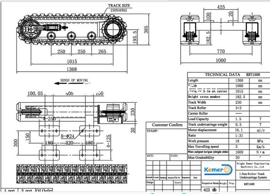 Mini Rubber Track Undercarriage/Rubber Tracked Undercarriage/ small load chassis/DIY engineering machinary unit