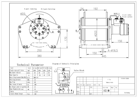 2016 new product/custom hydraulic winch/quality 1.5ton hydraulic winches/PEKA small pull force hydraulic winch
