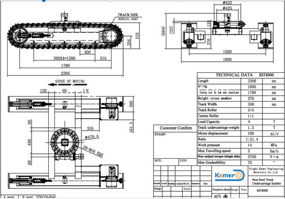 Track Chassis Undercarriage/Chassis Tracked Undercarriage/Crawler Chassis