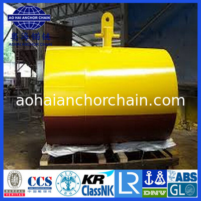 Mooring Steel Floating buoy, Yellow Painted steel structure Mooring Buoy