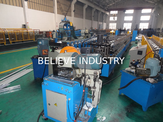 Mute Roller Shutter Door Track Roll Forming Machine With Saw Cutting supplier