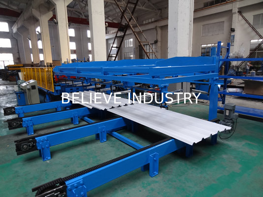 PLC Control Trapezoidal Roofing Sheet Roll Forming Machine With Auto Stacker supplier