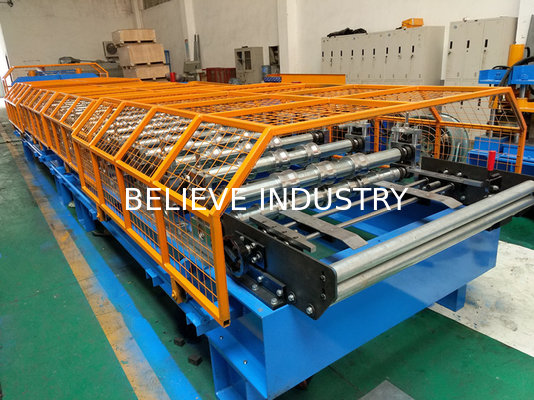 To USA Trapezoidal Roofing Sheet Roll Forming Machine With Manual Pre-cutting Device supplier